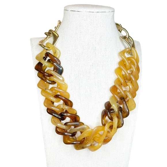 Talbots | Jewelry | Talbots Chunky Tortoiseshell Chain Link Statement ...